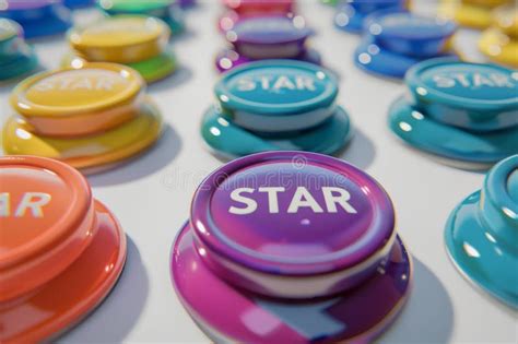 Colorful Push Buttons Overhead View Stock Illustration Illustration