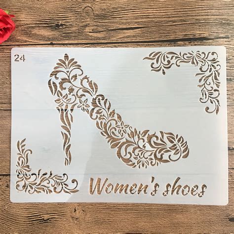 만다라 Diy 스텐실 벽화 스크랩북 색칠 엠보싱 앨범 장식 종이 카드 템플릿 하이힐 A4 29x21cm 학용품