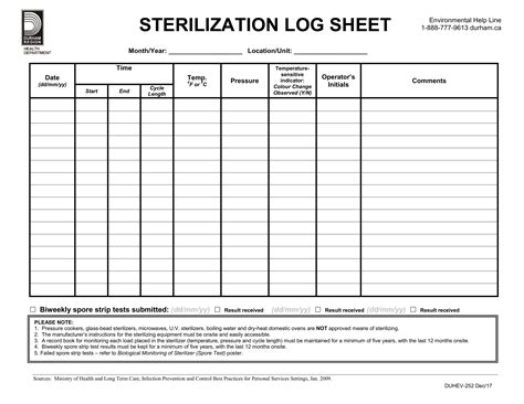 Autoclave Sterilization Log Printable Autoclave 53 Off