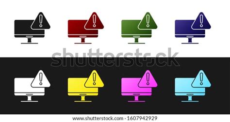 Set Computer Monitor Exclamation Mark Icon Stock Vector Royalty Free 1607942929 Shutterstock