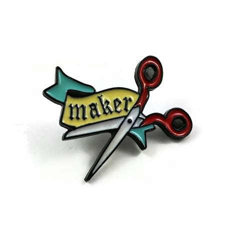 Maker Scissors Enamel Pin Sew Lover Brooch Cute T For Crafter