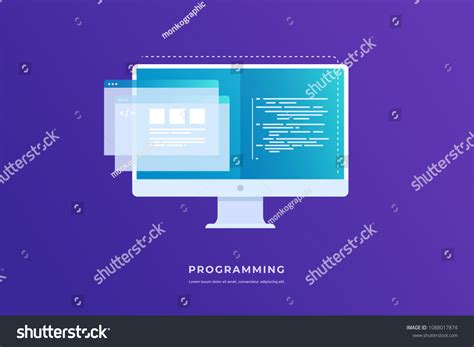 Concept Programming Software Monitor Program Code Stock Vector Royalty