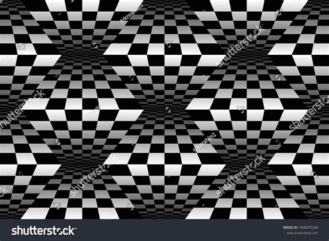 Abstract Black White Checkered Background Geometric Stock Vector
