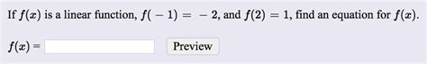 Solved An Find An Equation For F C Is A Linear Nction Chegg