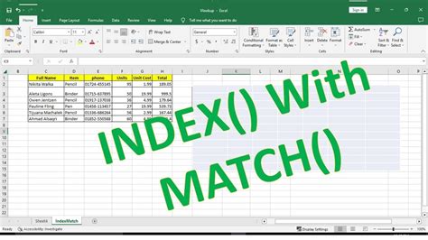 Index Match Formula How To Use Excel Index Match Index Match
