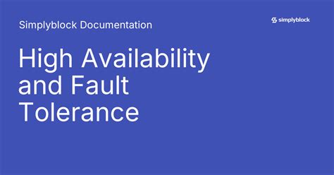 high availability and fault tolerance simplyblock documentation