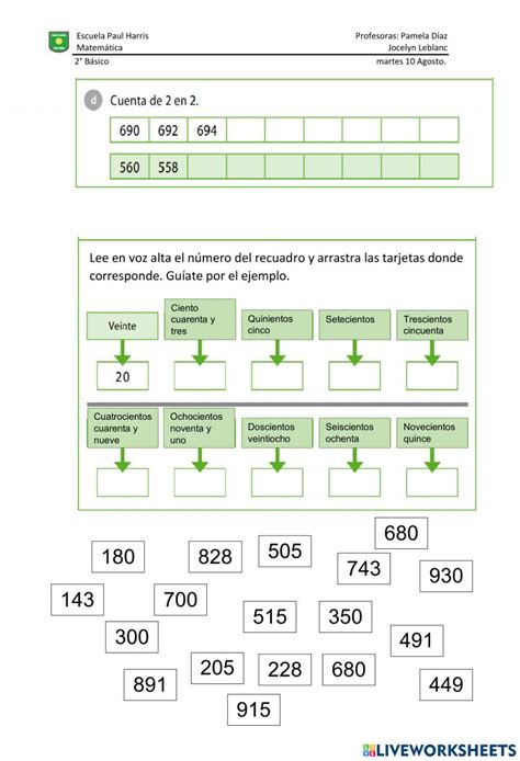 Secuencias Numericas Worksheet For 2° Live Worksheets
