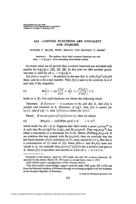 Pdf All Alpha Convex Functions Are Univalent And Starlike