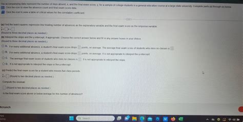 solved click the icon to view the absence count and final