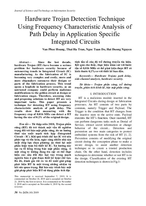 Pdf Hardware Trojan Detection Technique Using Frequency