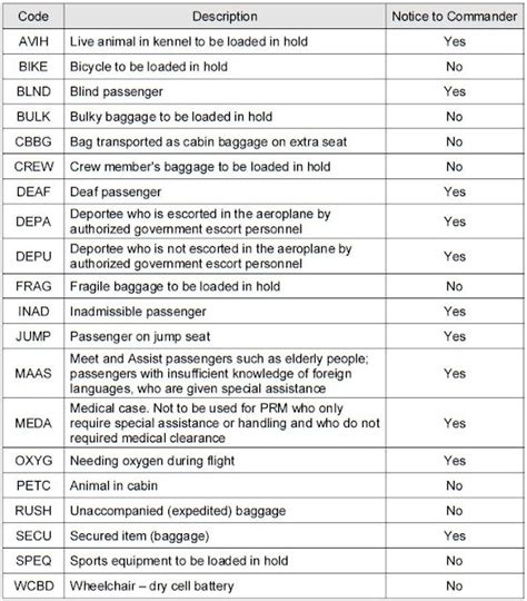 Passenger Handling And Passenger And Baggage Handling Codes Aviation