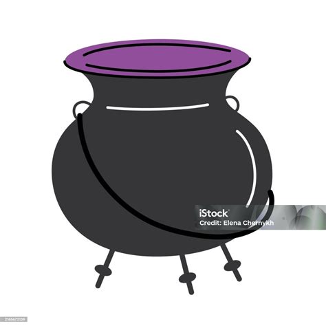 물약을 위한 마녀 가마솥 할로윈 장식과 으스스한 장면에 적합합니다 신비롭고 섬뜩한 분위기의 벡터 일러스트 레이 션 판타지에 이상적 10월에 대한 스톡 벡터 아트 및 기타