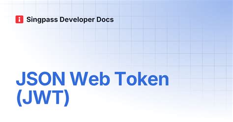 json web token jwt singpass developer docs