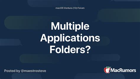 Multiple Applications Folders Macrumors Forums
