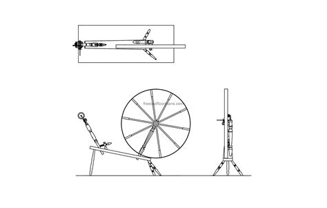 Spinning Wheel Free Cad Drawings