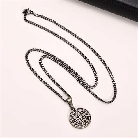 Stainless Steel Compass Navigation Necklace Trini Necessities