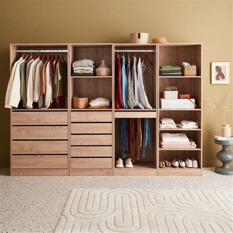 Modular Wardrobe Kit With 4 Units Natural