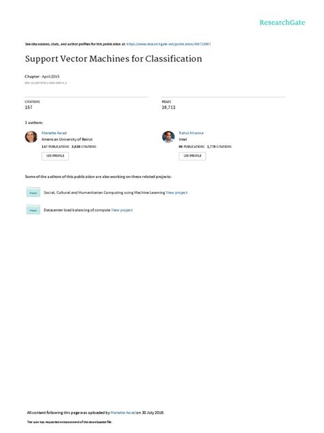 support vector machines for classification pdf support vector