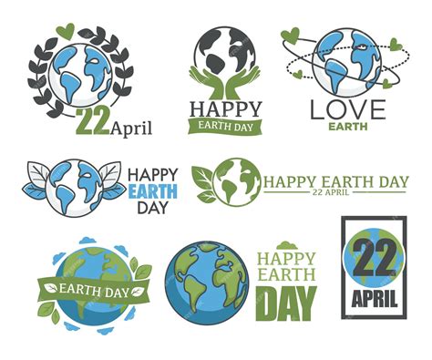 Premium Vector Earth Day Logo Collection Vector