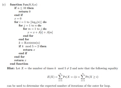 Solved Problem 1 For Each Of The Given Algorithms 1