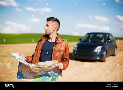Reading The Map Stock Image Stock Photo Alamy