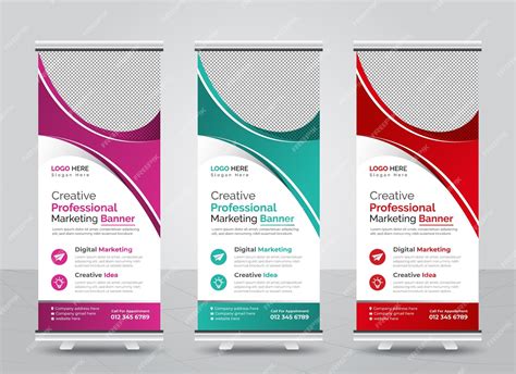 Premium Vector Modern Corporate Colorful Roll Up Standee Banner