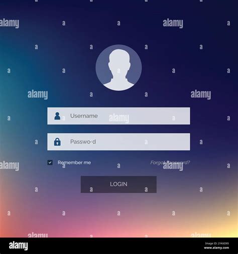 Modern Login Form Interface Design With Username And Password Stock