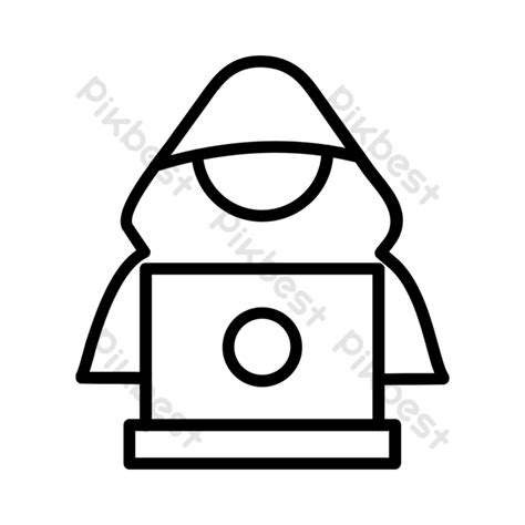 Hacker Line Icon Vector PNG Images AI Free Download Pikbest