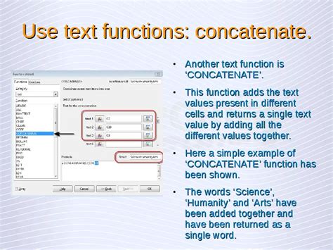 Advanced Spreadsheets Text Functions