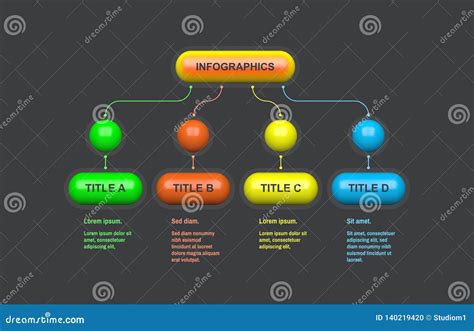 Flowchart Scheme Infographic Design With 4 Options Steps Or Processes 3d Vector Template For