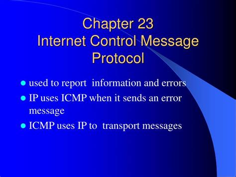 Ppt Chapter 23 Internet Control Message Protocol Powerpoint