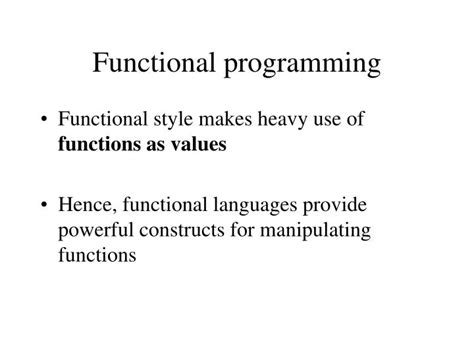 Ppt Functional Programming Constructs For Manipulating Functions
