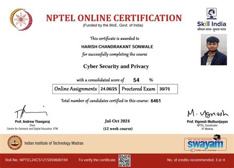 Excited To Share That I Have Successfully Completed The Nptel Online