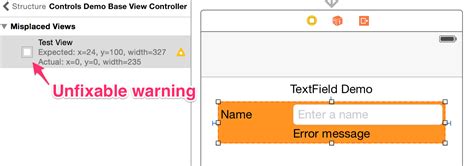 Ios Misplaced View Warning And Odd Behavior With Ib Designable Custom View Using Auto Layout