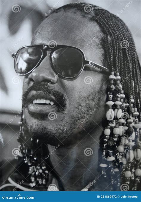 Stevie Wonder Blind Singer Photographed During Melbourne Press Conference Editorial Photography