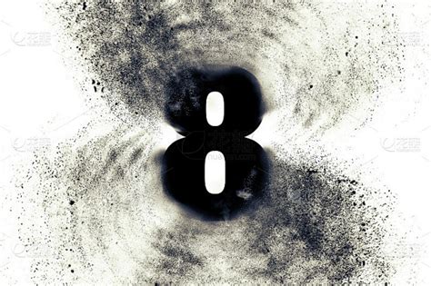 带粒子的数字8