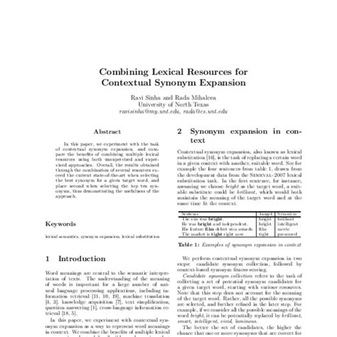 Combining Lexical Resources For Contextual Synonym Expansion Acl