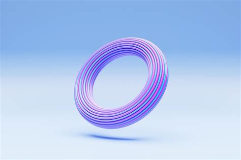 Premium Photo 3d Illustration Of A Colorful Glowing Luminous Torus Shape On Blue Background