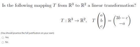 Solved Is The Following Mapping T From R To R A Linear Chegg Com