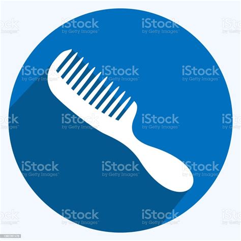 아이콘 헤어 브러시 뷰티 케어 기호에 적합합니다 긴 그림자 스타일 편집 가능한 간단한 디자인 디자인 템플릿 벡터 간단한 기호