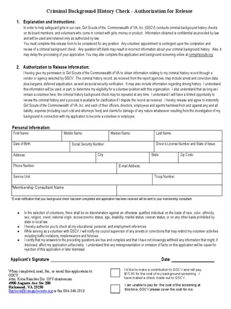 background check application pdf background check criminal record