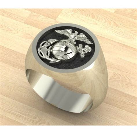Marine Corps Sterling Silver Ring Etsy