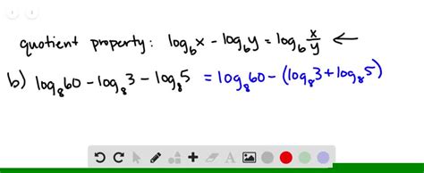 Find The Exact Value Of Each Expression A Log10 40 Log10 2 5 B Log8 60 Log8 3 Log8 5