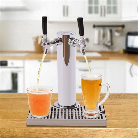 Miumaeov Beer Tower Kit Double Tap Beer Conversion Kit With Dual Gauge