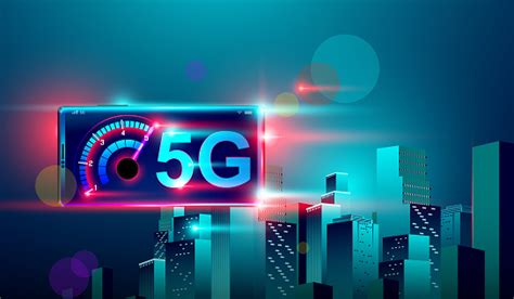 5g 고속 네트워크 통신 인터넷 비행 현실적인 3d 아이소메트릭 스마트 폰 크로스 나이트 스마트 시티 3차원 형태에 대한 스톡 벡터 아트 및 기타 이미지 Istock