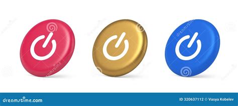 Shutdown Turn On Off Button Energy Switch Power Start Stop Web App Design 3d Isometric Icon