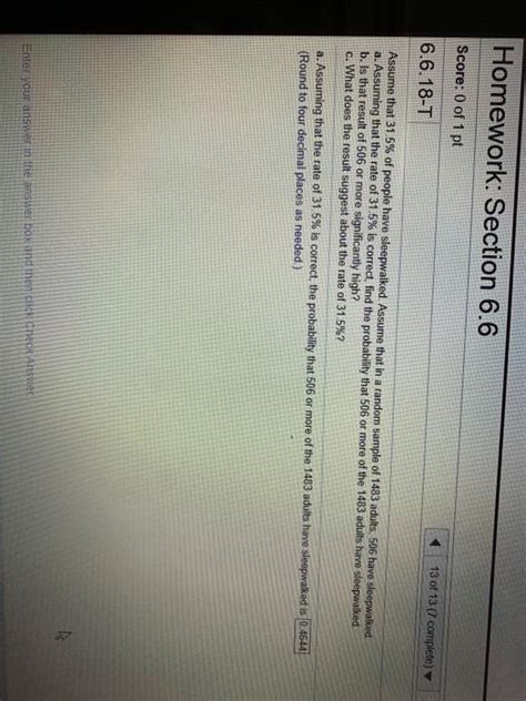 Solved Homework Section 6 6 Score 0 Of 1 Pt 6 6 18 T 13 Of