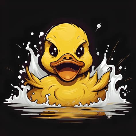 Cute But Evil Rubber Duck Icon Premium Ai Generated Image