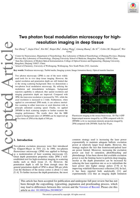 Pdf Two Photon Focal Modulation Microscopy For High Resolution