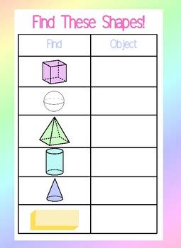 3D Object Shape Hunt By Mdrn Miss Honey TPT